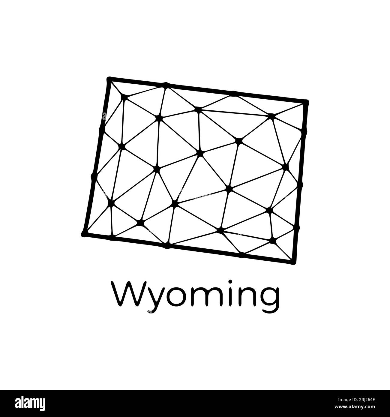 Map wyoming vector vectors Black and White Stock Photos & Images - Alamy