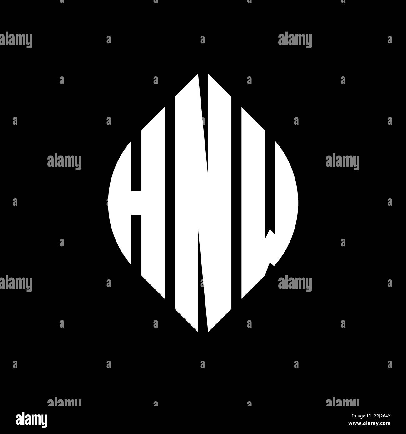 HNW circle letter logo design with circle and ellipse shape. HNW ...