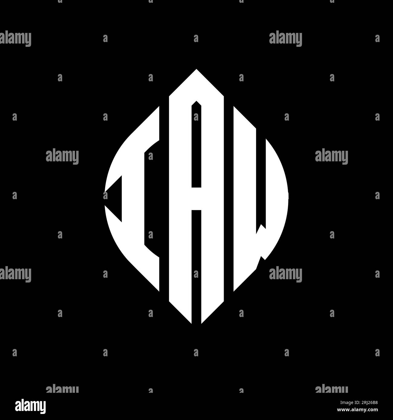IAW circle letter logo design with circle and ellipse shape. IAW ...