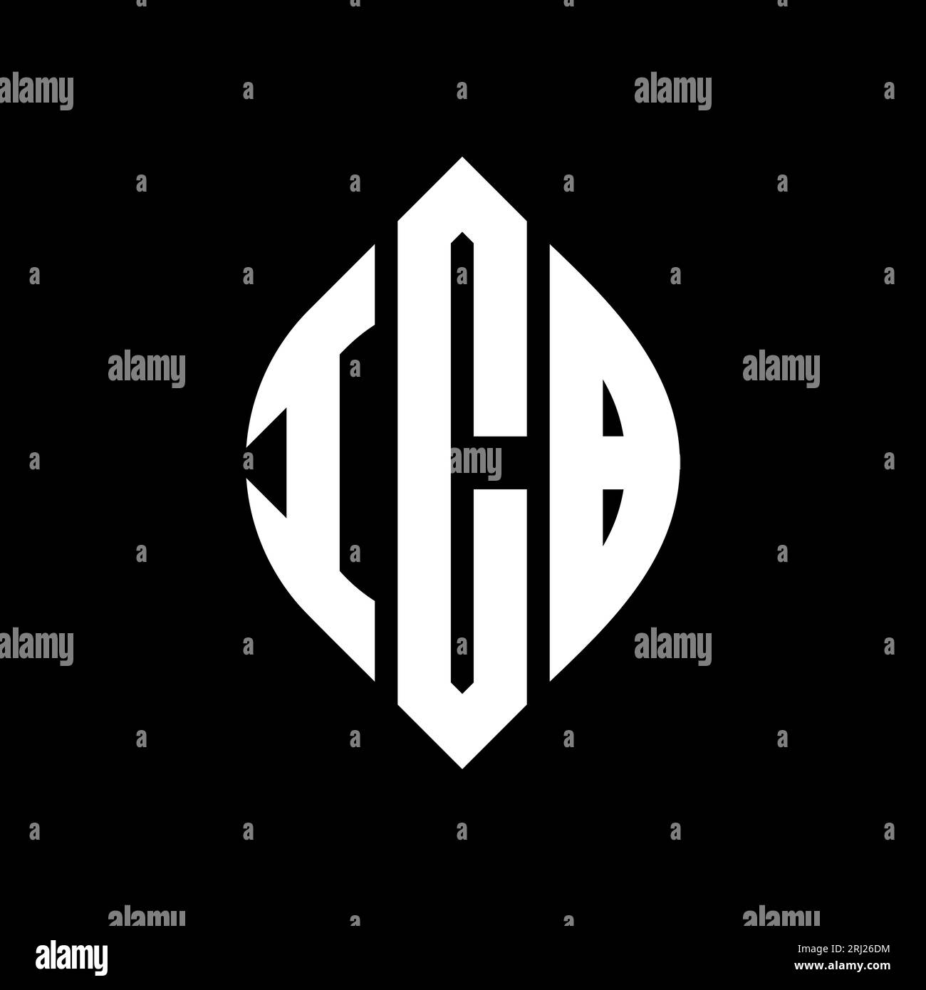 ICB circle letter logo design with circle and ellipse shape. ICB ...