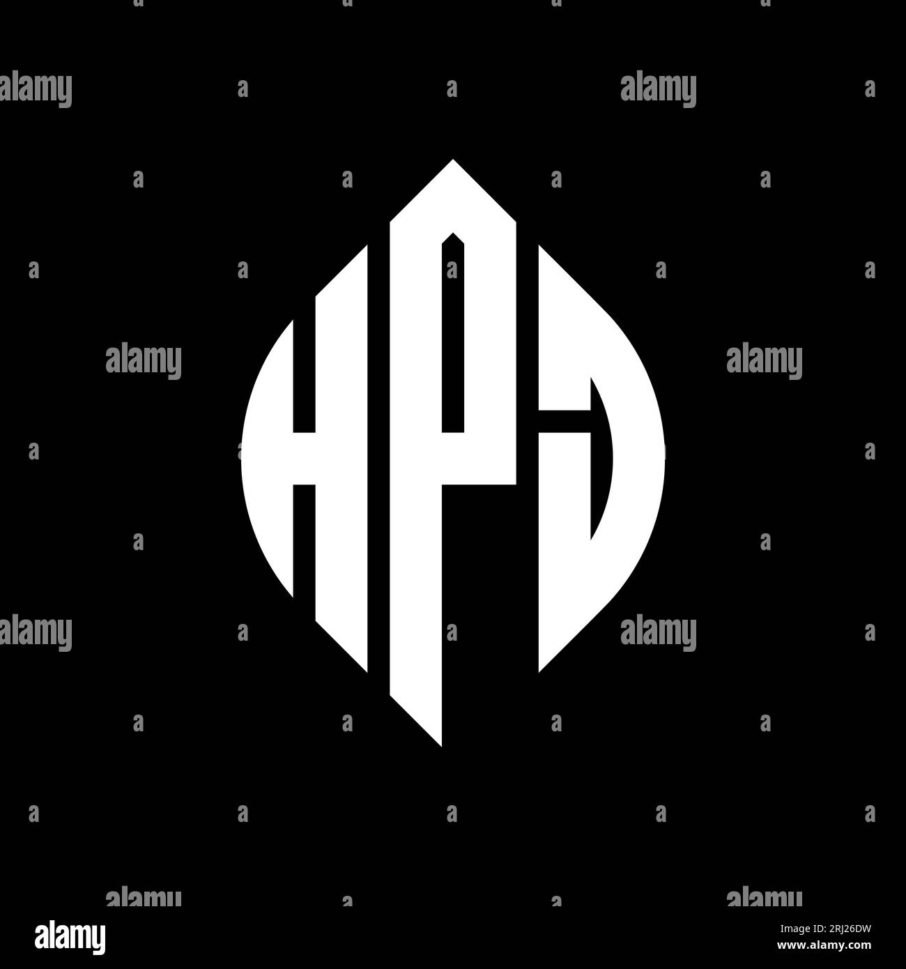 HPJ circle letter logo design with circle and ellipse shape. HPJ ...