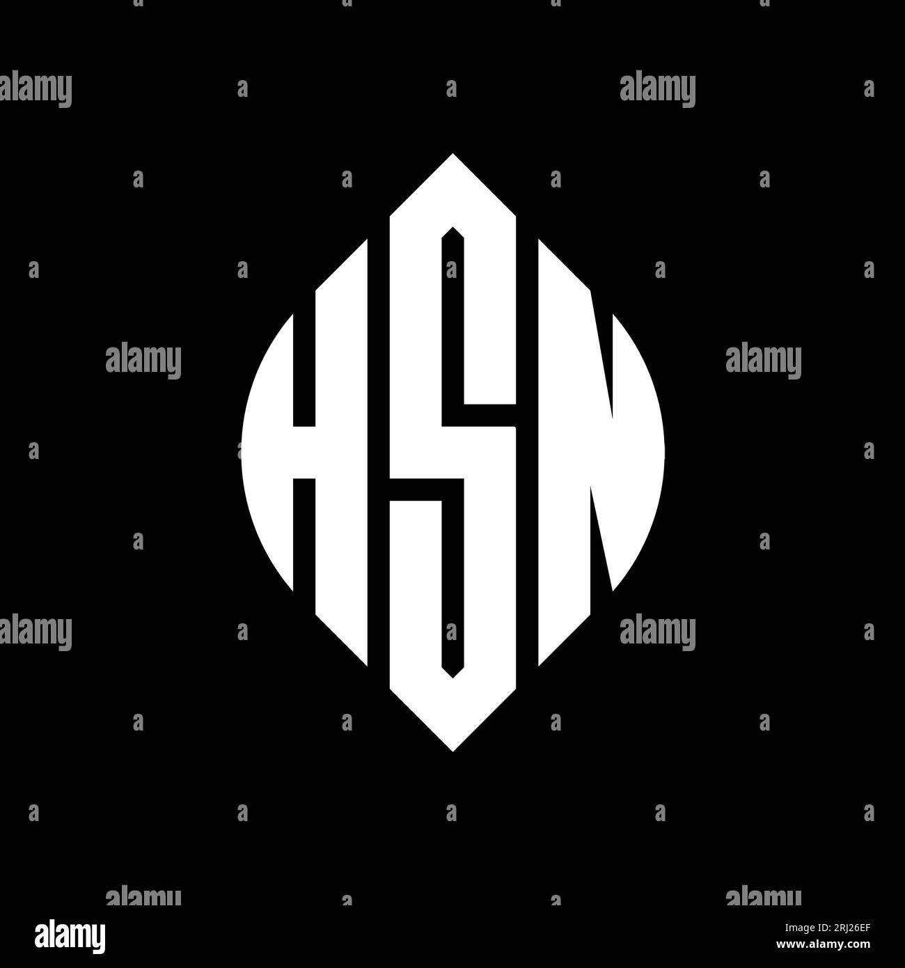 HSN circle letter logo design with circle and ellipse shape. HSN ...