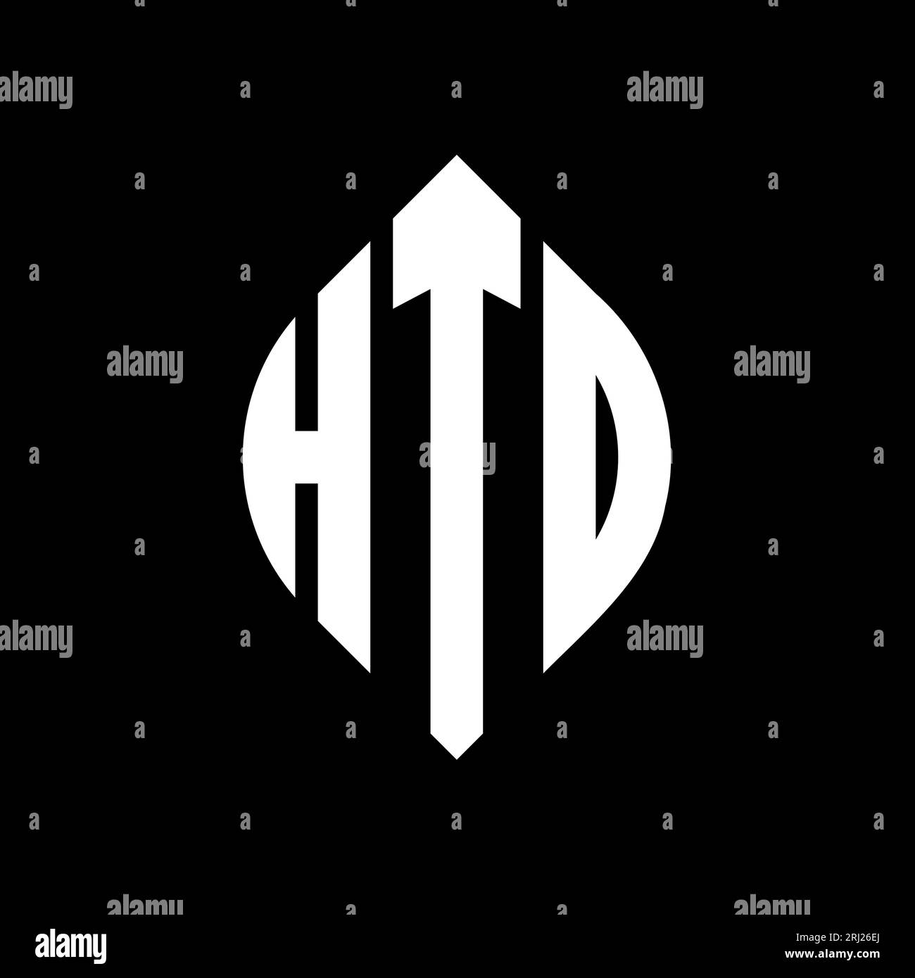 HTO circle letter logo design with circle and ellipse shape. HTO ...