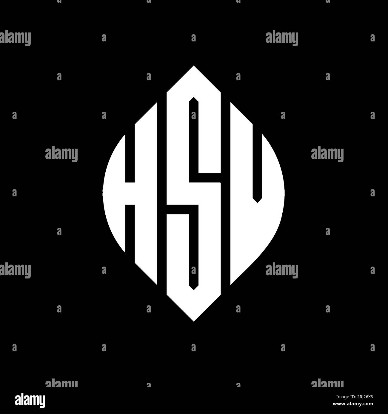 HSV circle letter logo design with circle and ellipse shape. HSV ...