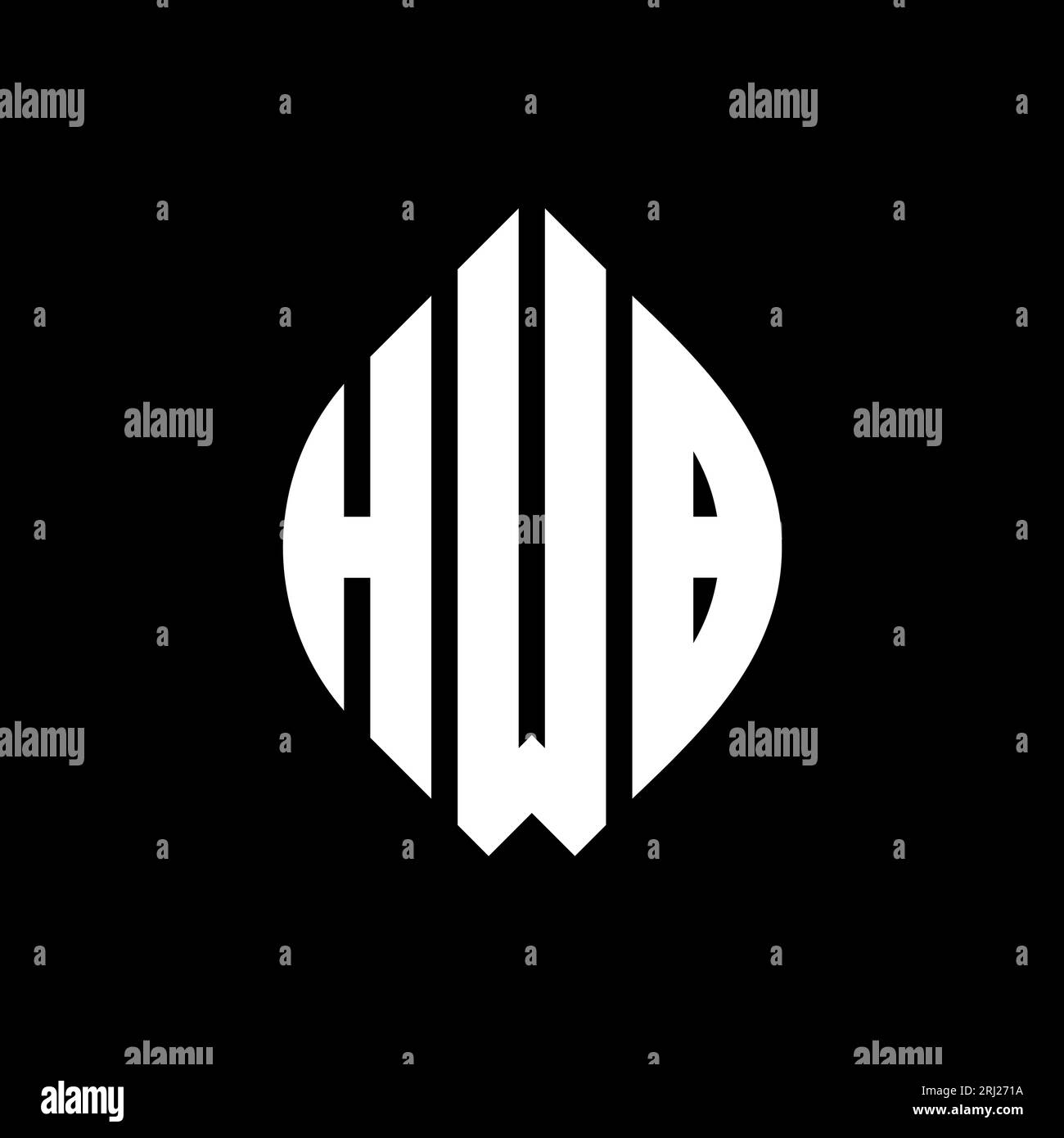 HWB circle letter logo design with circle and ellipse shape. HWB ...