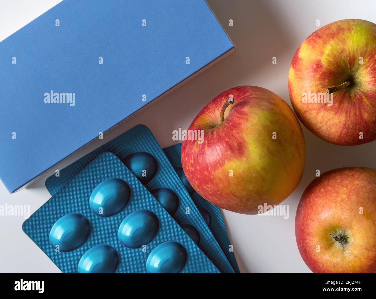 Medical concept. Drugs blister packaging. Medications drugs, flat lay ...