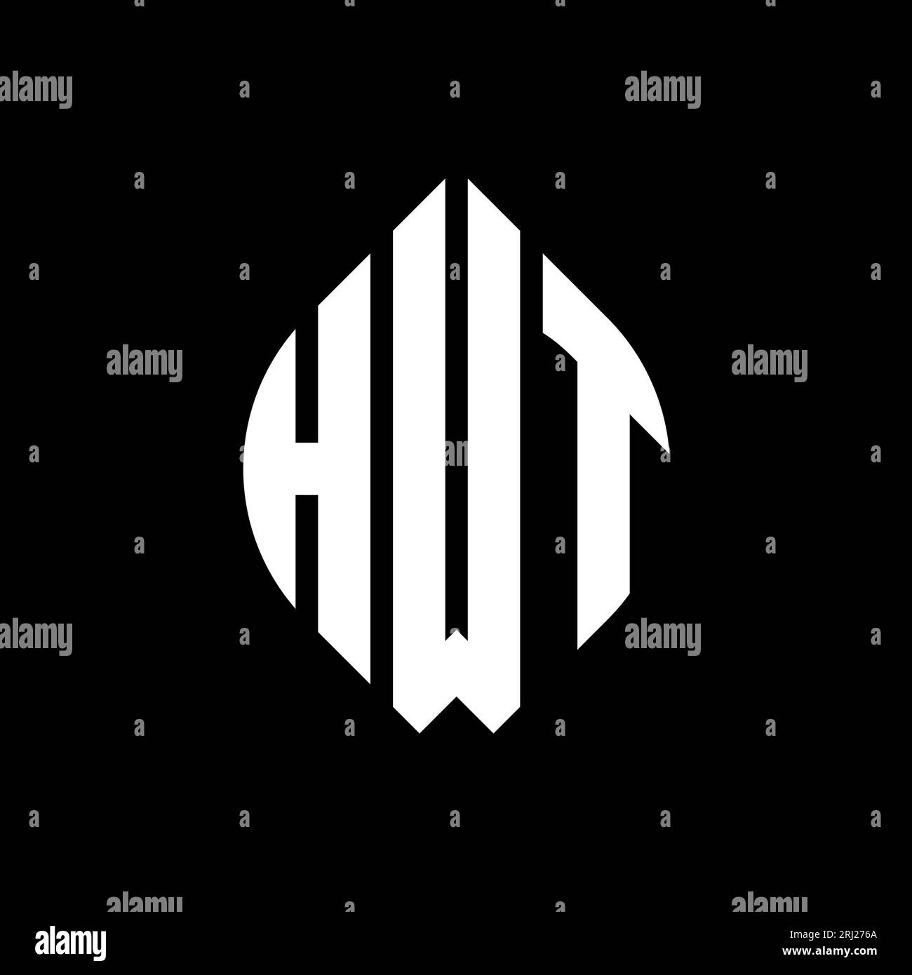 HWT circle letter logo design with circle and ellipse shape. HWT ...