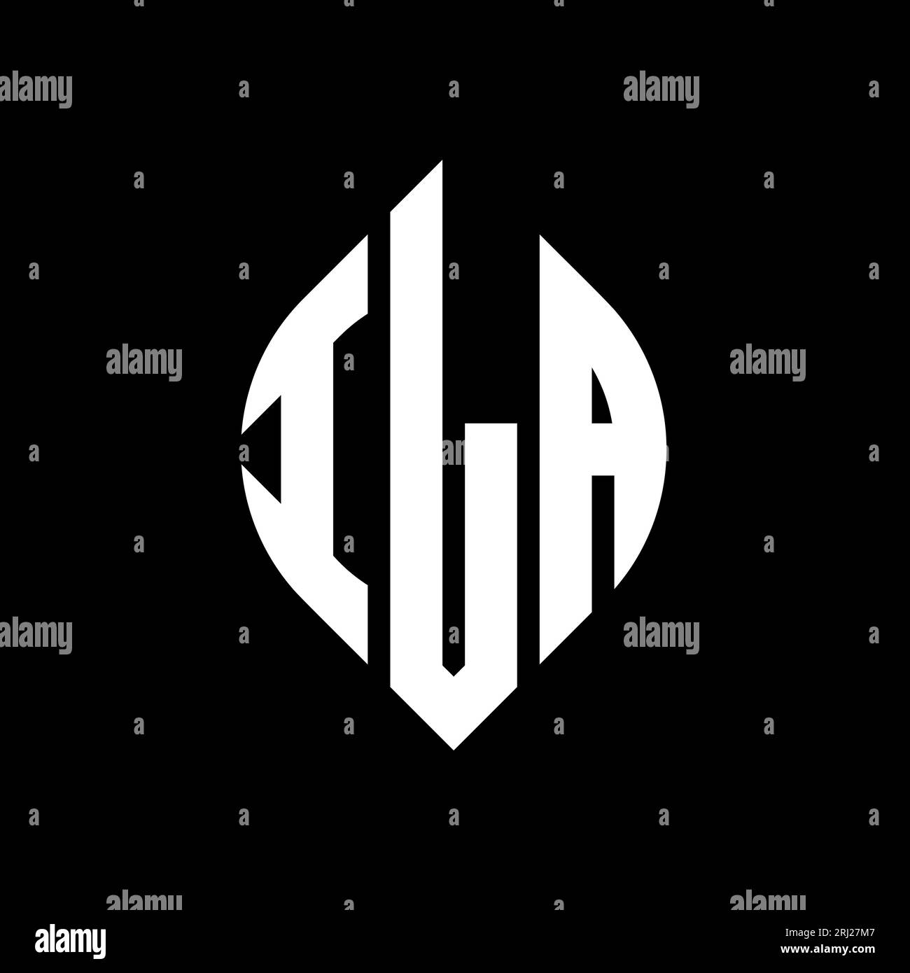ILA circle letter logo design with circle and ellipse shape. ILA ...