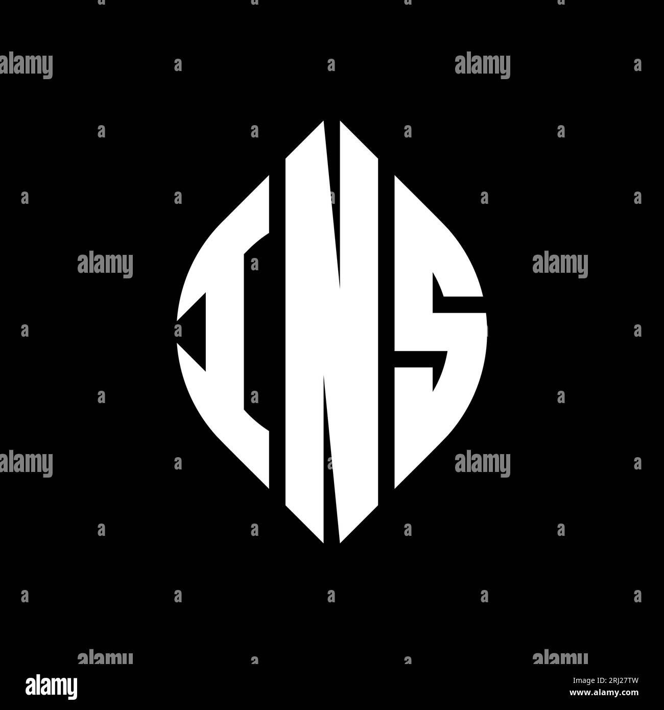 INS circle letter logo design with circle and ellipse shape. INS ...