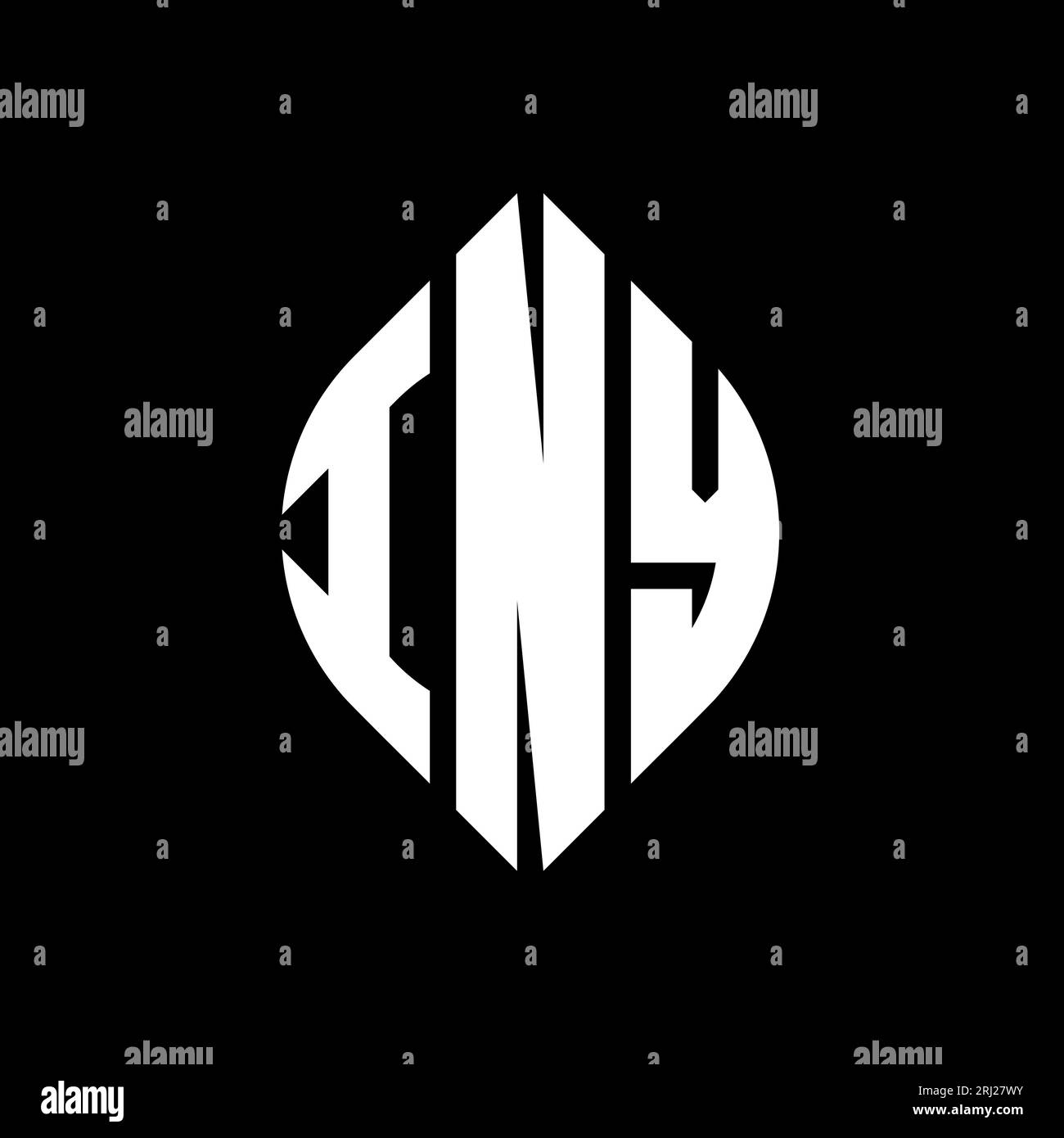 INY circle letter logo design with circle and ellipse shape. INY ...