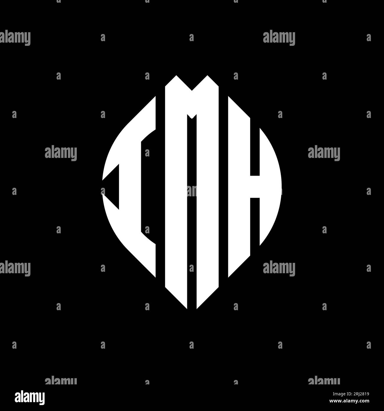 IMH circle letter logo design with circle and ellipse shape. IMH ...