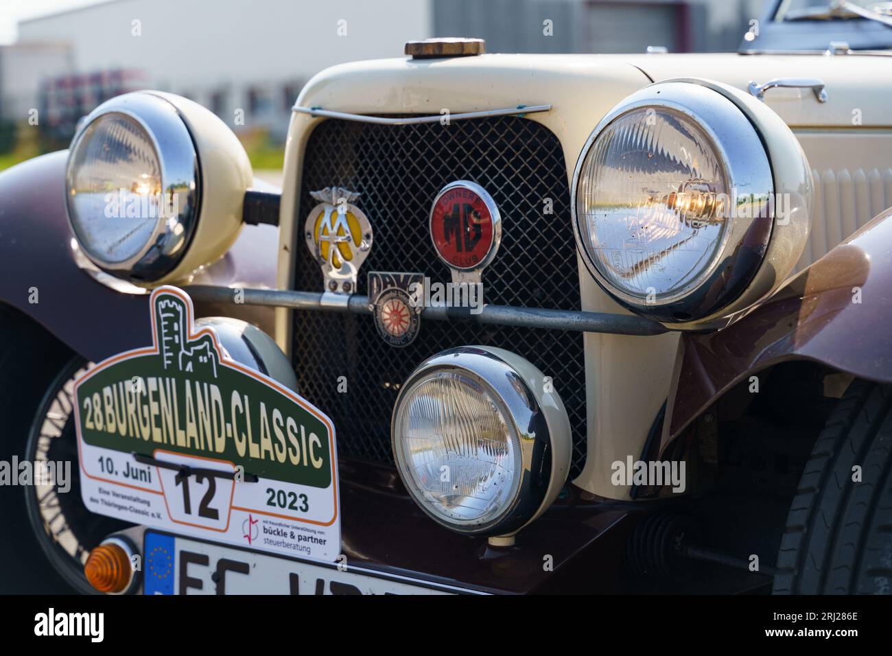 Waltershausen, Germany - June 10, 2023: A vintage British car MG L1 ...