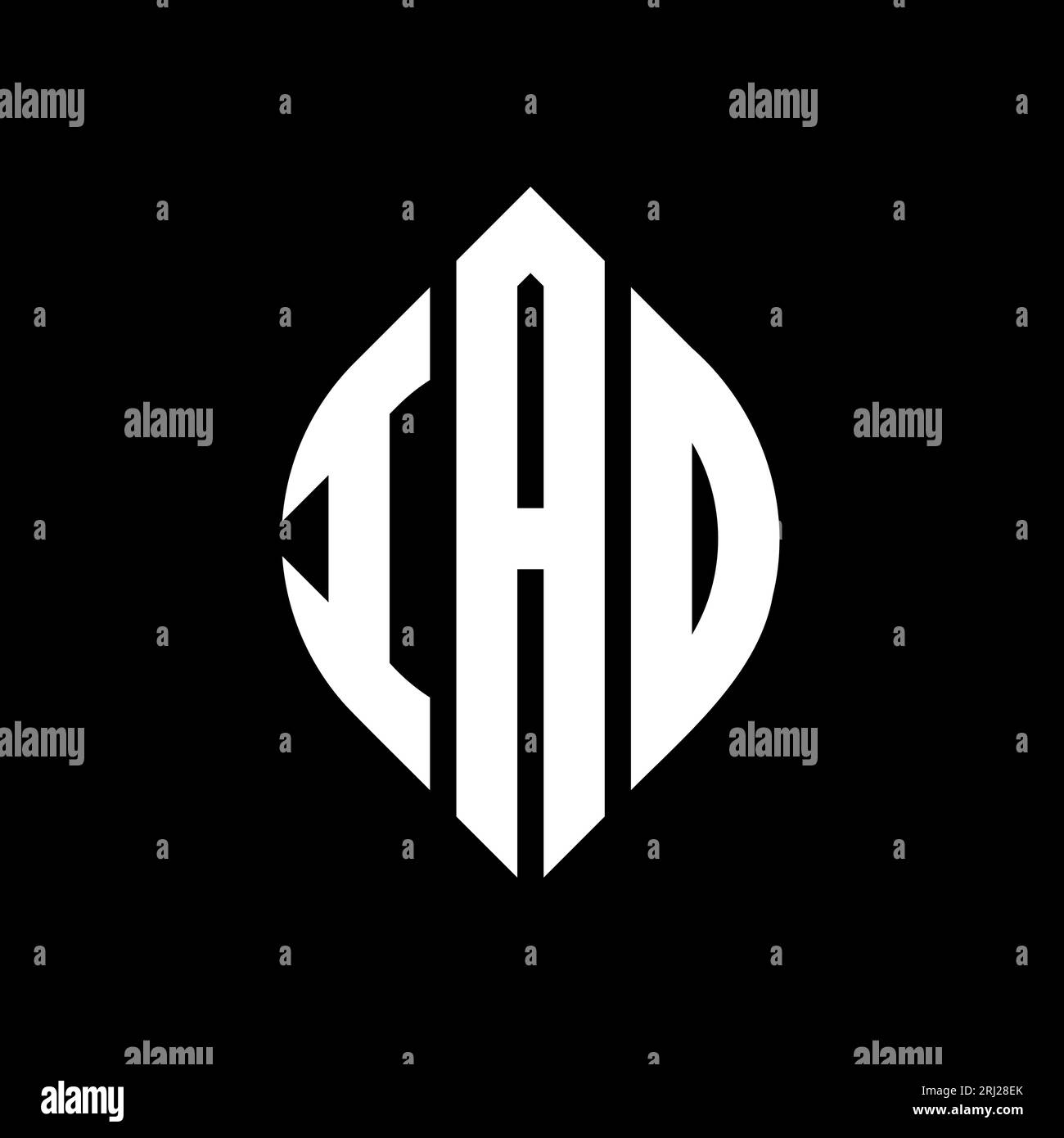IAD circle letter logo design with circle and ellipse shape. IAD ...