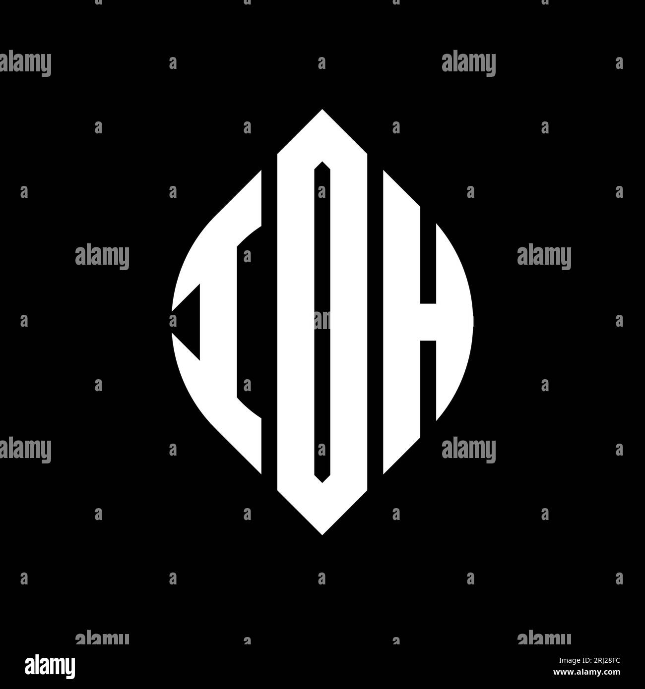 IOH circle letter logo design with circle and ellipse shape. IOH ...