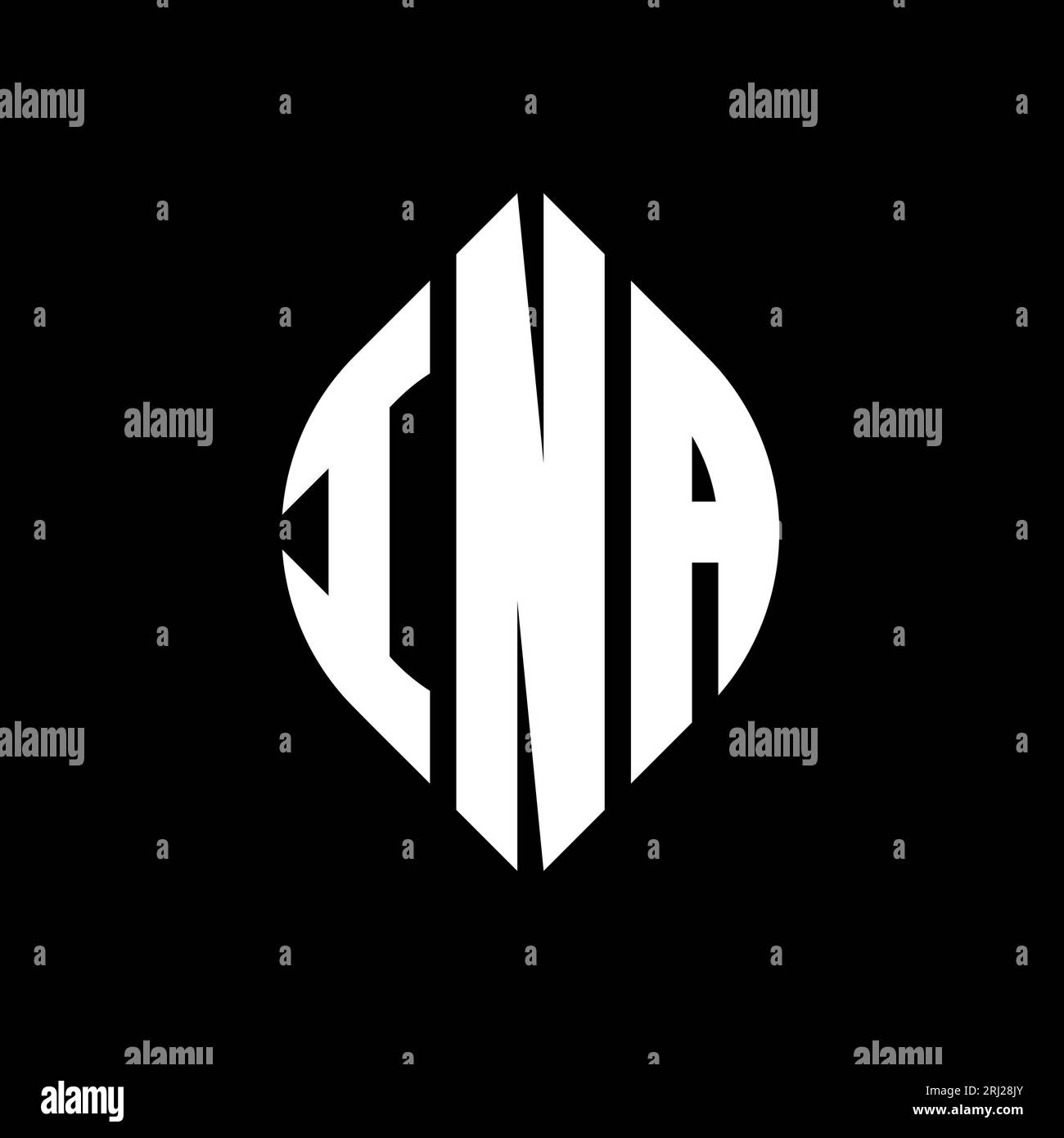 INA circle letter logo design with circle and ellipse shape. INA ...