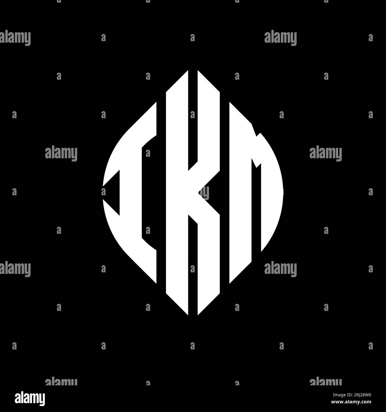 IKM circle letter logo design with circle and ellipse shape. IKM ...