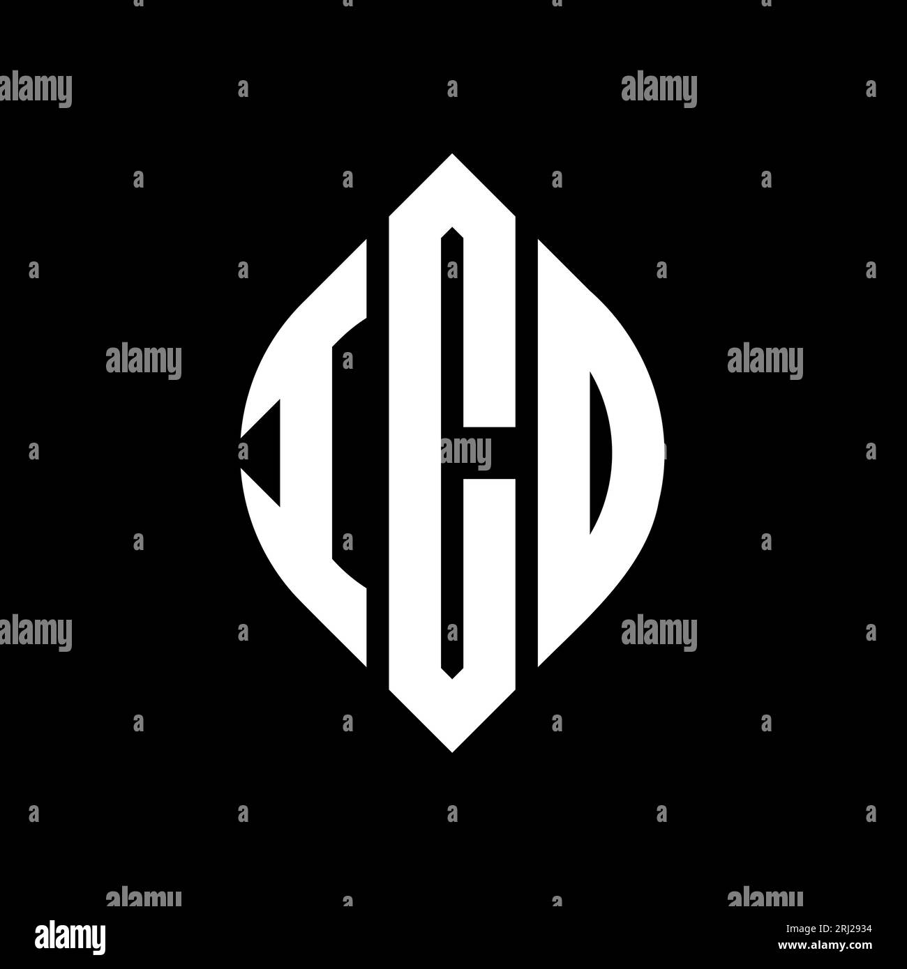 ICD circle letter logo design with circle and ellipse shape. ICD ...