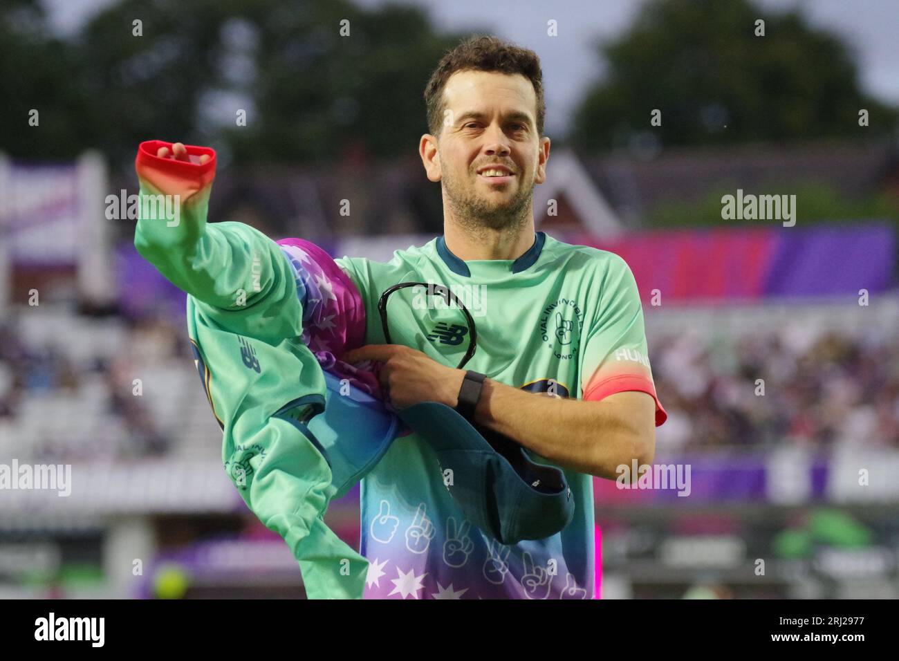 Leeds, 11 August 2023. Nathan Sowter playing for Oval Invincibles ...
