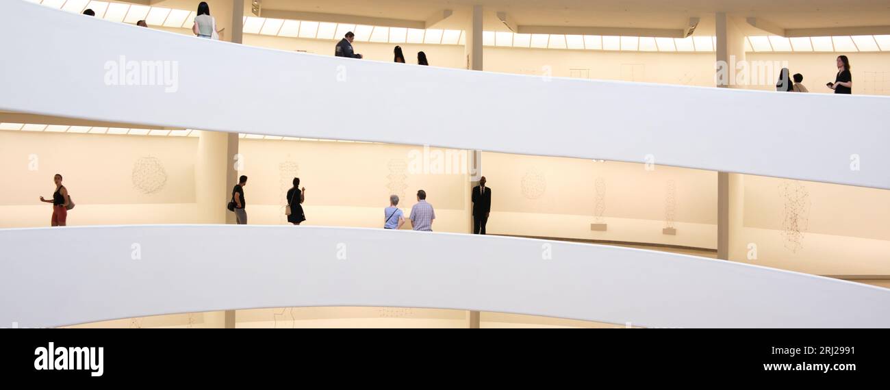 Panoramic photo of Guggenheim Museum atrium, NYC New York City Stock ...
