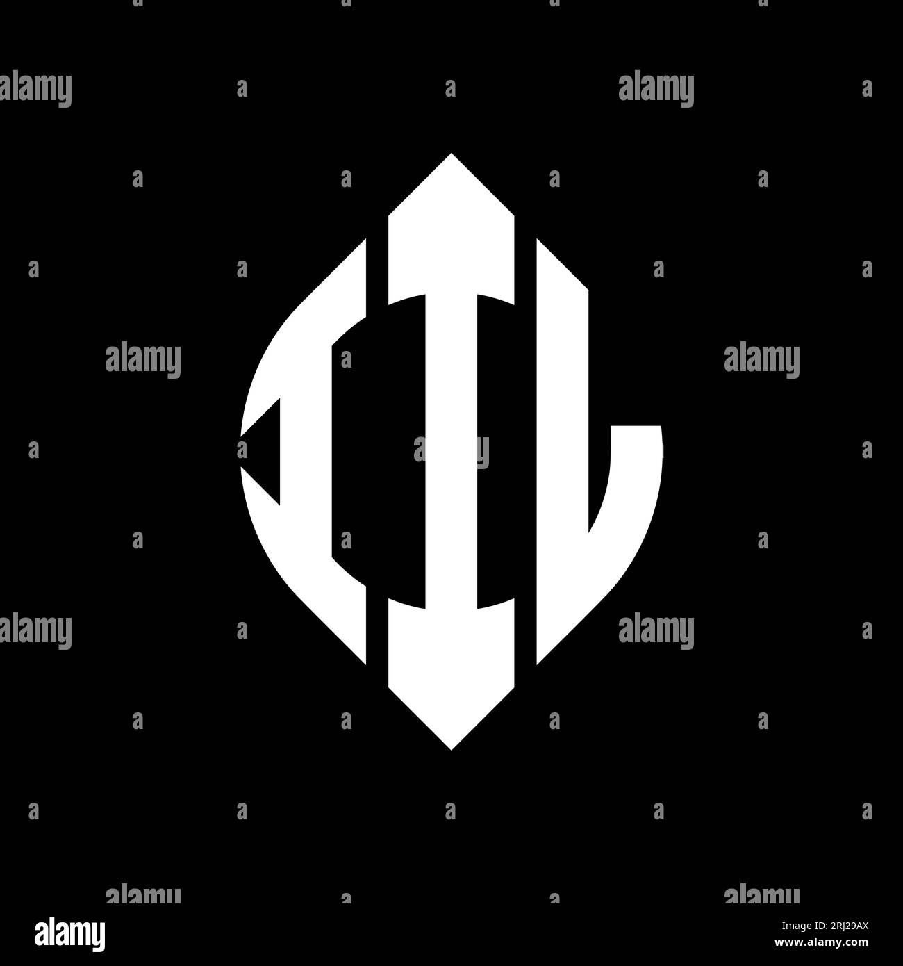 IIL circle letter logo design with circle and ellipse shape. IIL ...