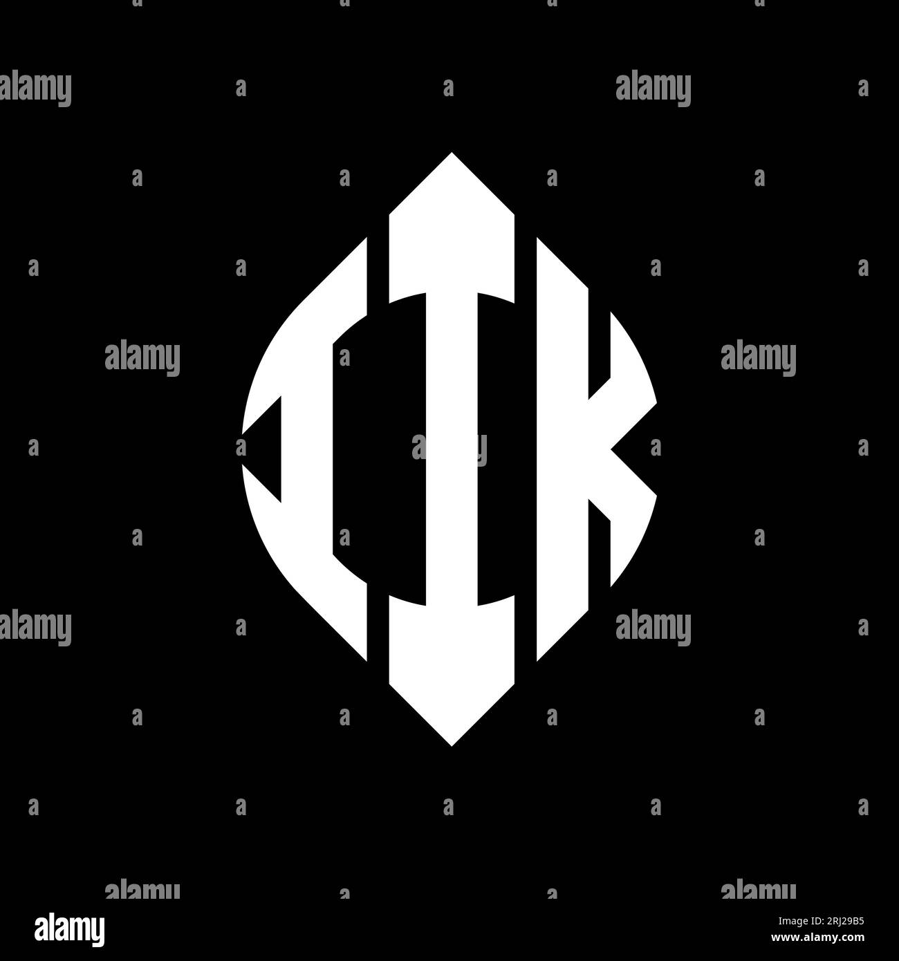 IIK circle letter logo design with circle and ellipse shape. IIK ...