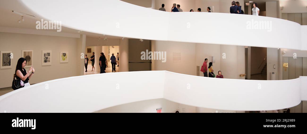 Panoramic photo of Guggenheim Museum atrium, NYC New York City Stock ...