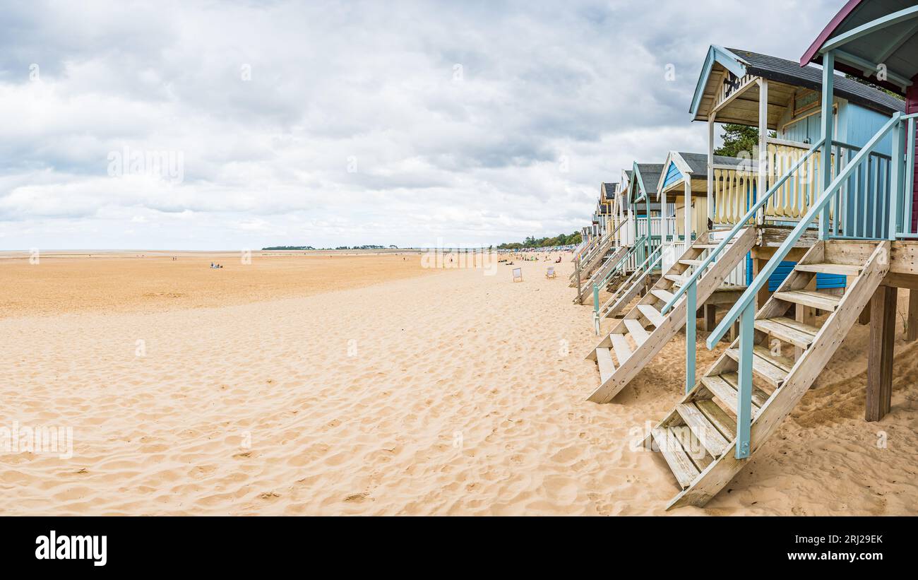 Wells next sea beach huts panorama hi-res stock photography and images ...