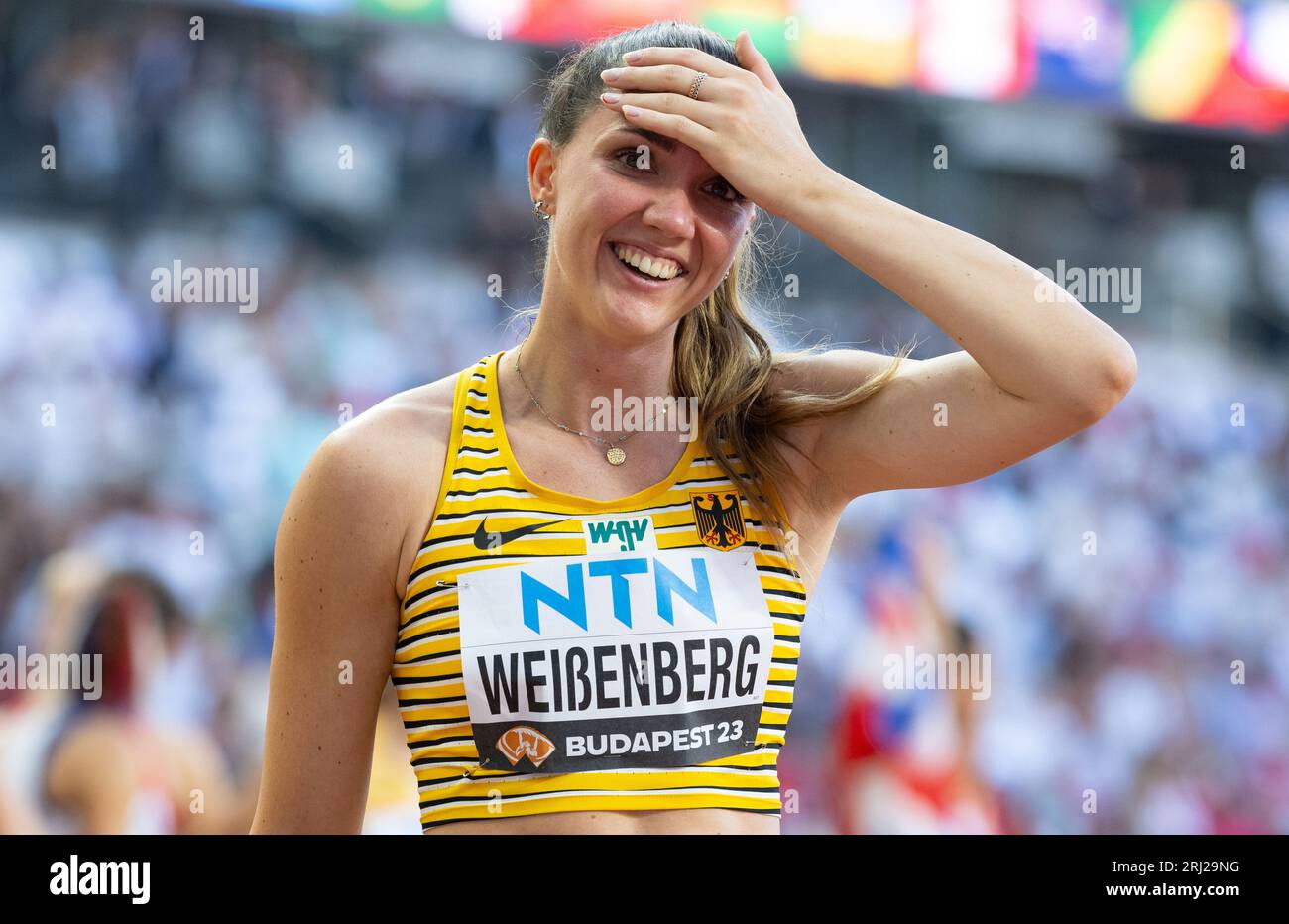 Budapest, Hungary. 20th Aug, 2023. Athletics: World Championships, heptathlon, women, 800m, at ...