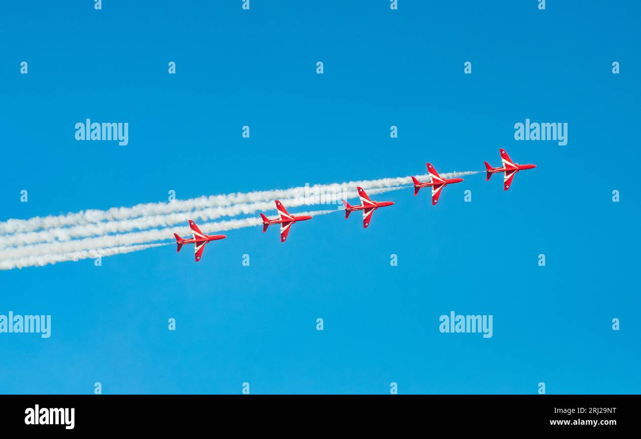 Five members of the world famous RAF display team The Red Arrows ...