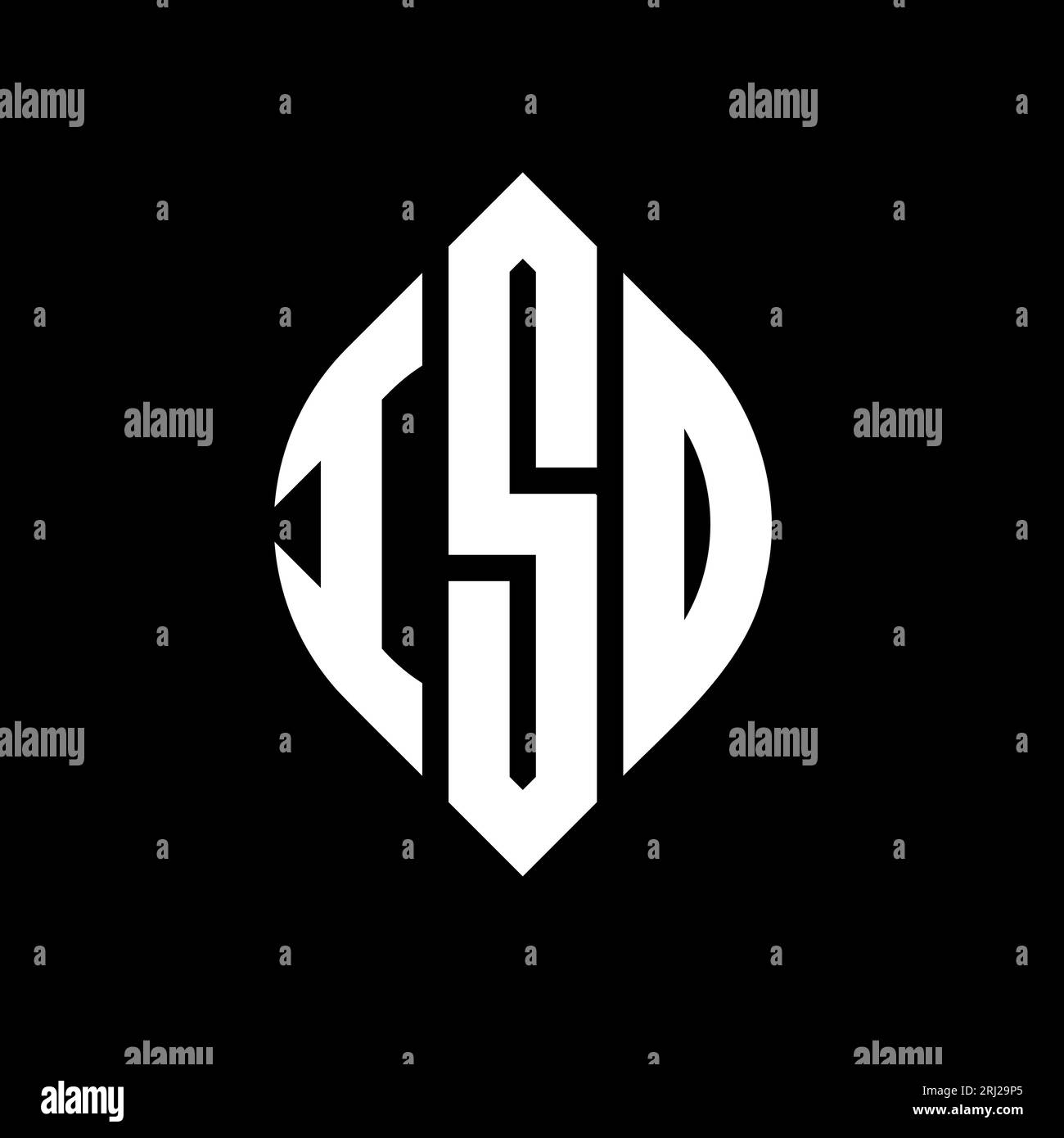 ISD circle letter logo design with circle and ellipse shape. ISD ...
