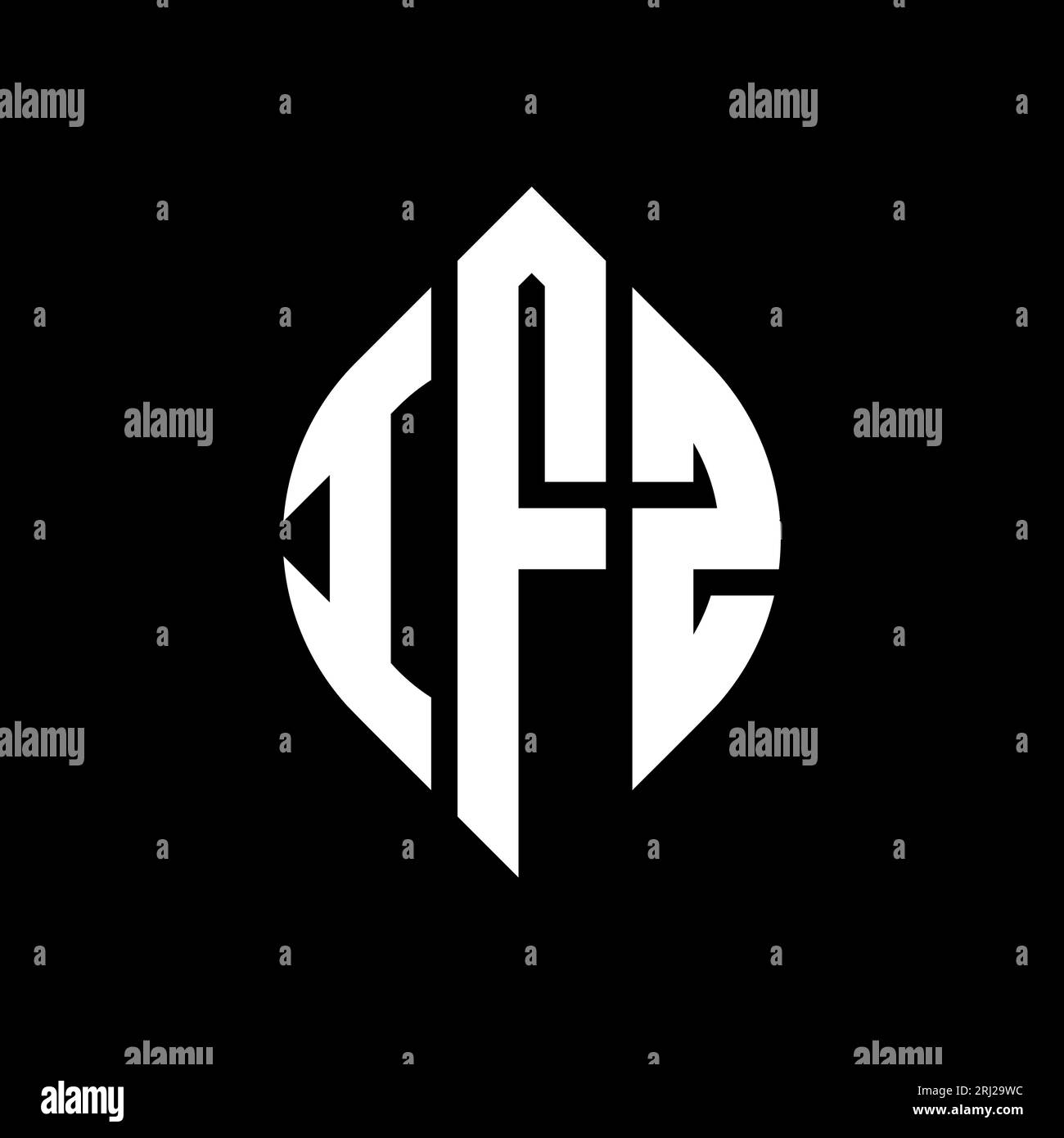 IFZ circle letter logo design with circle and ellipse shape. IFZ ...