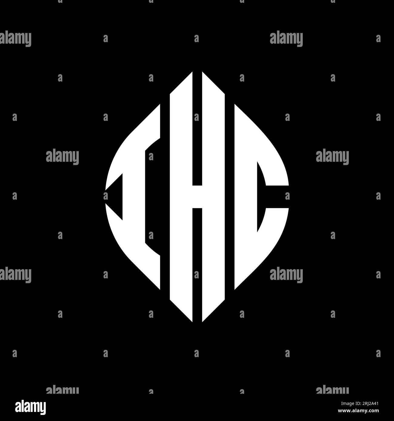 IHC circle letter logo design with circle and ellipse shape. IHC ...