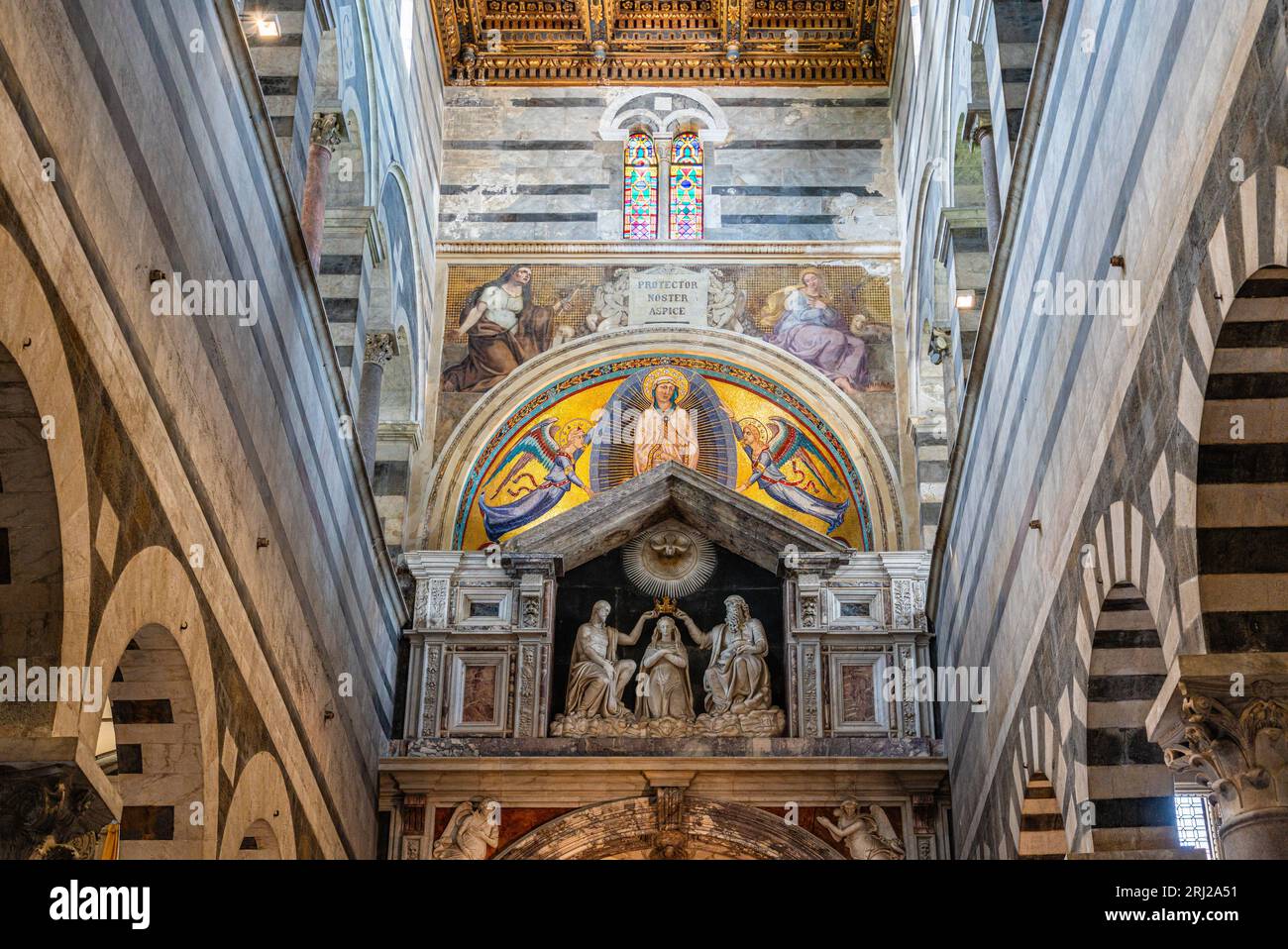 Indoor sight in the marvelous Cathedral of Pisa. Tuscany, Italy, June ...