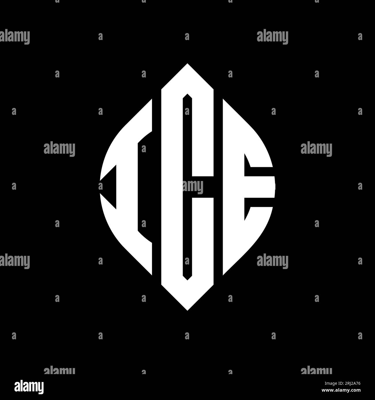 ICE circle letter logo design with circle and ellipse shape. ICE ...