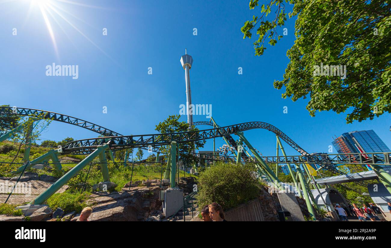 Gothenburg, Sweden - June 15 2014: Lisebergstornet and the Helix ...