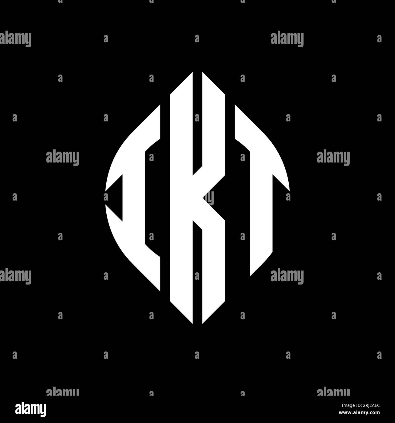 IKT circle letter logo design with circle and ellipse shape. IKT ...