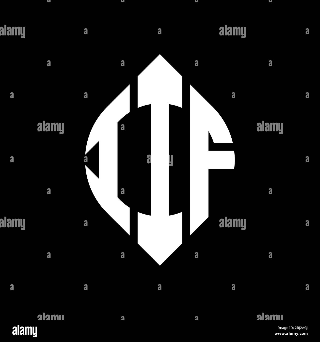 IIF circle letter logo design with circle and ellipse shape. IIF ...
