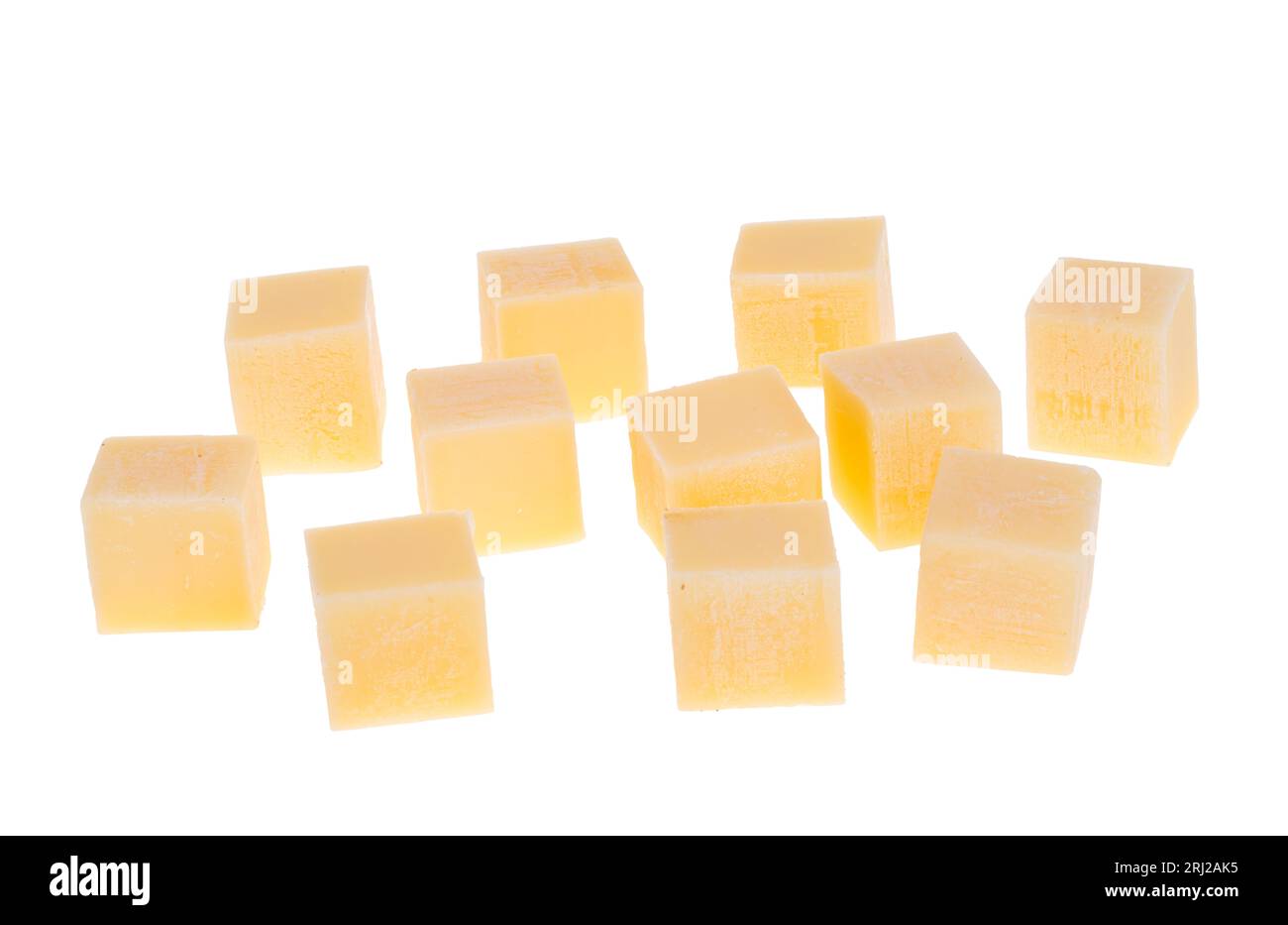 hard cheese cubes isolated on white background Stock Photo - Alamy