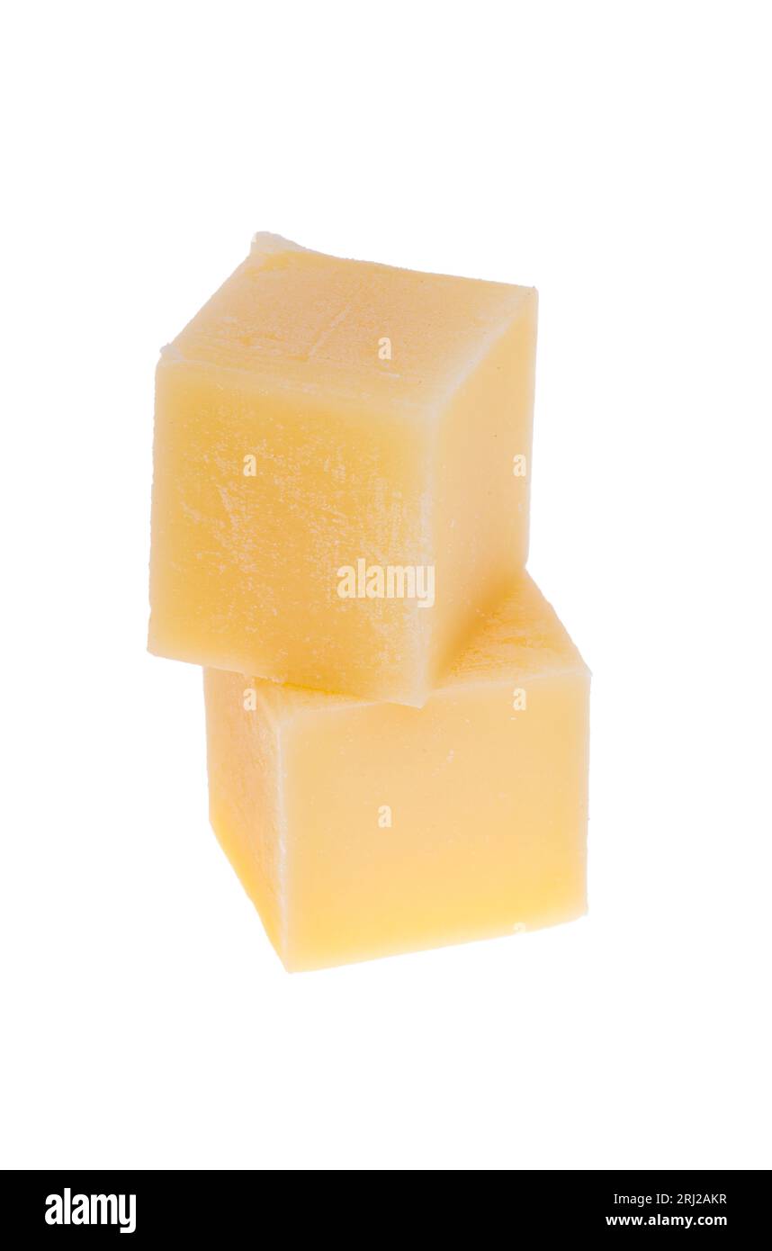 hard cheese cubes isolated on white background Stock Photo - Alamy