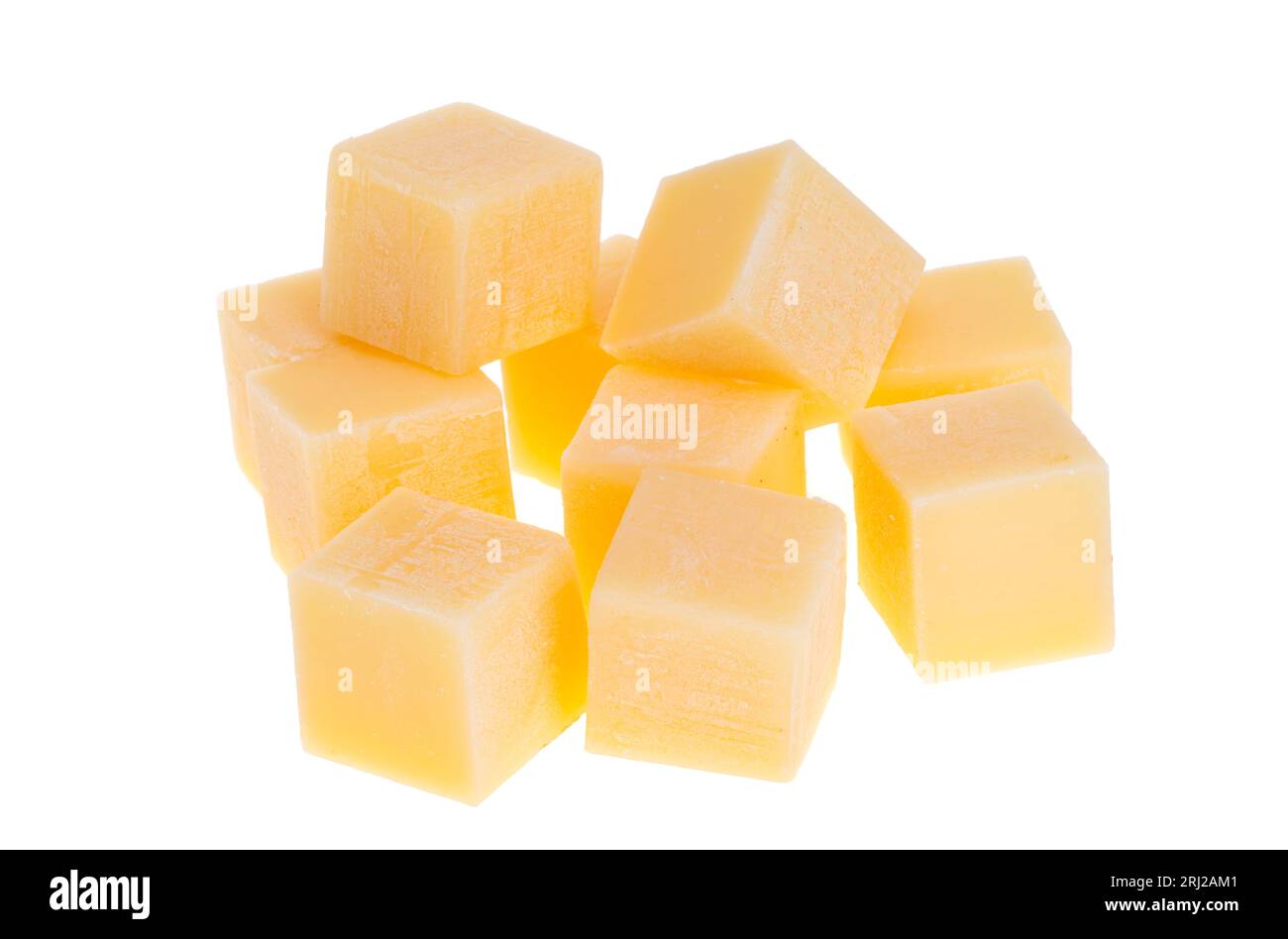 hard cheese cubes isolated on white background Stock Photo - Alamy