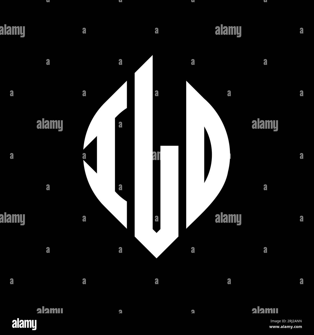 ILD circle letter logo design with circle and ellipse shape. ILD ...