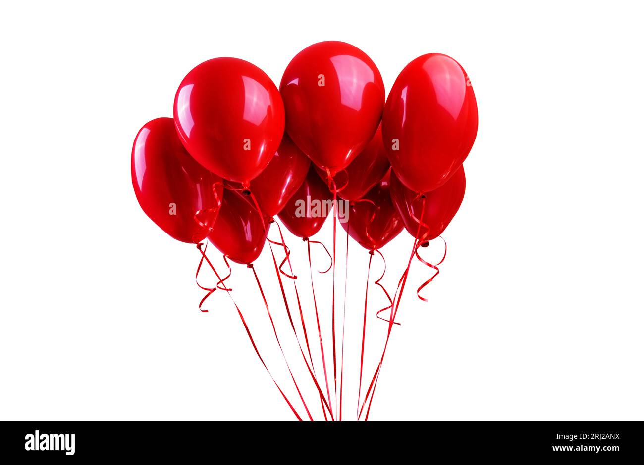 helium red balloons isolated on white background Stock Photo - Alamy