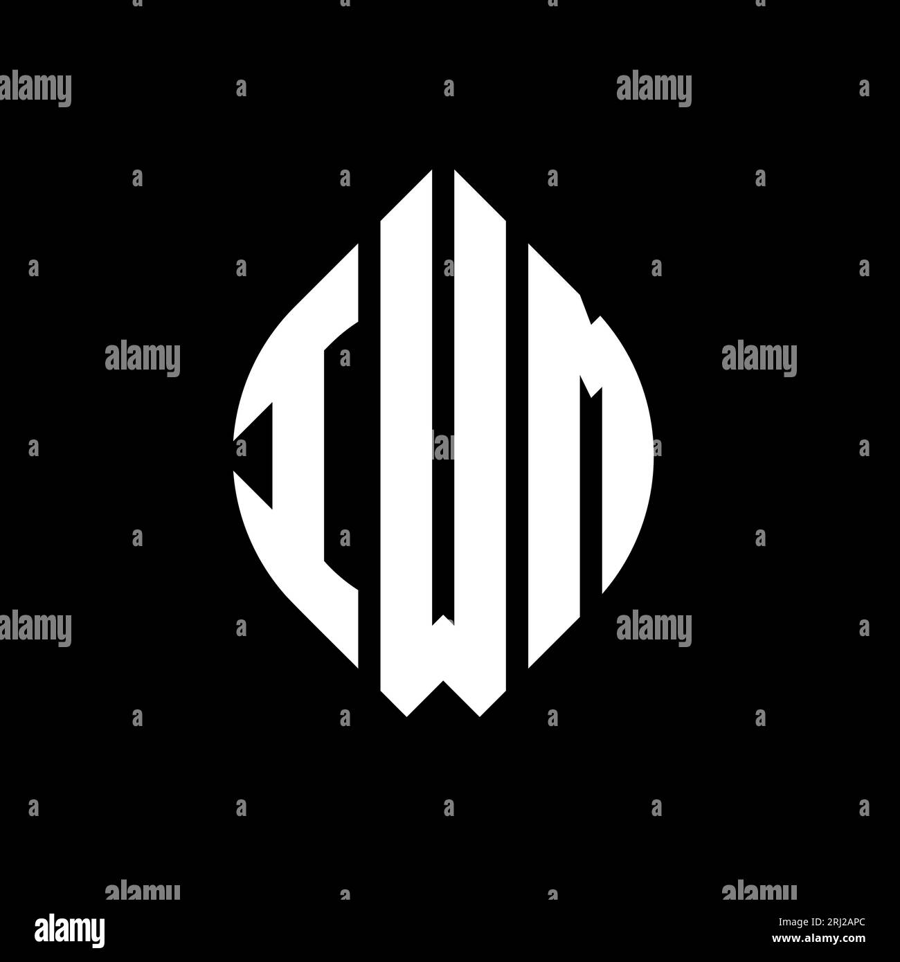 IWM circle letter logo design with circle and ellipse shape. IWM ...