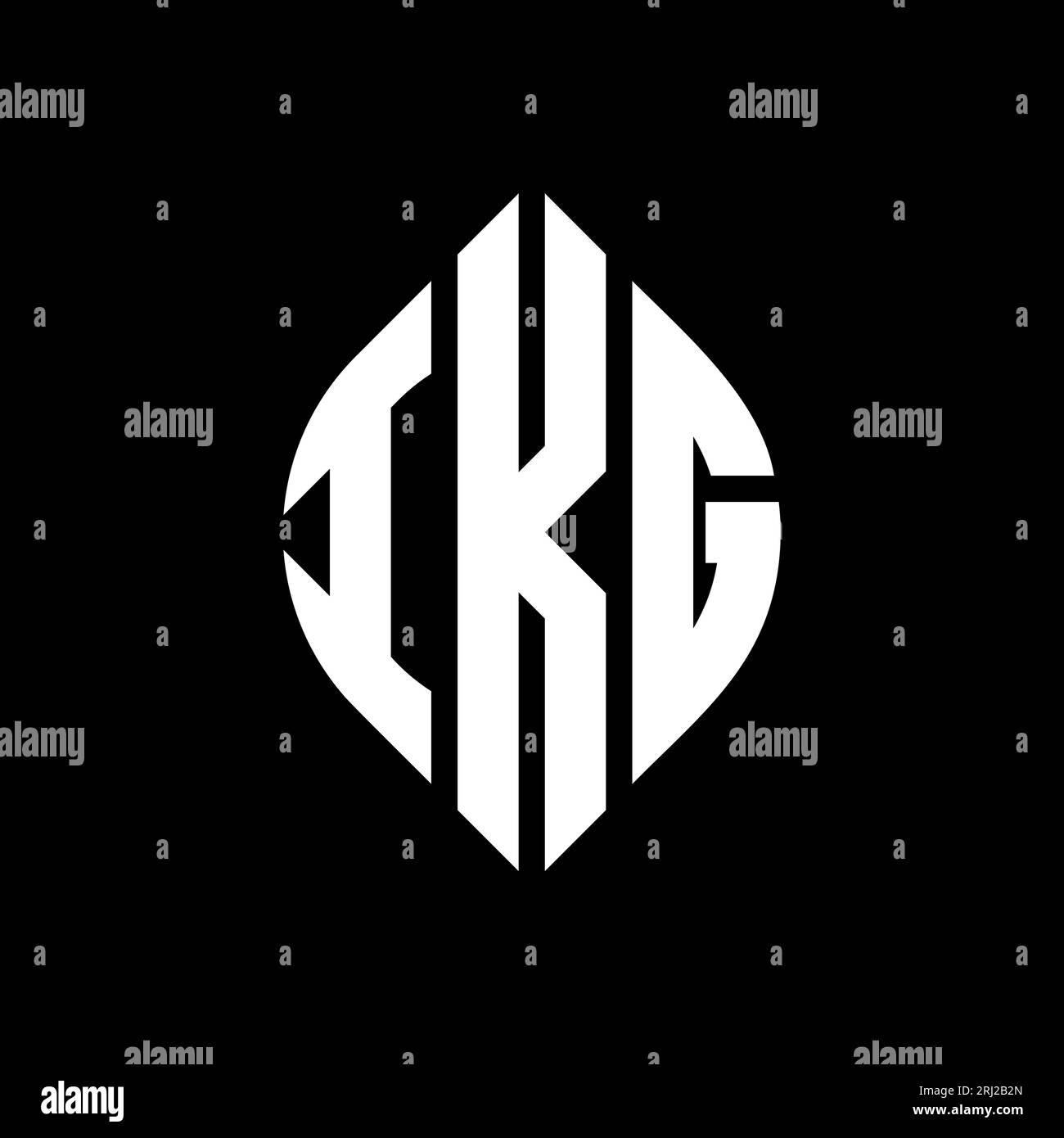 IKG circle letter logo design with circle and ellipse shape. IKG ...