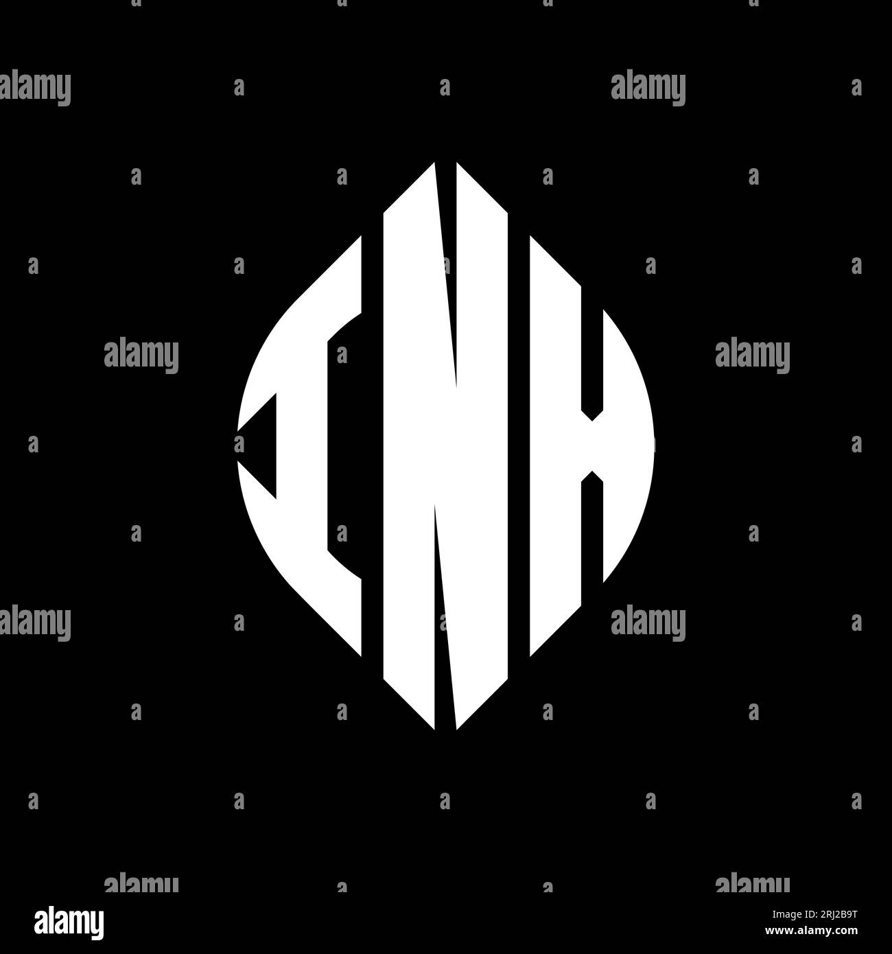 INX circle letter logo design with circle and ellipse shape. INX ...