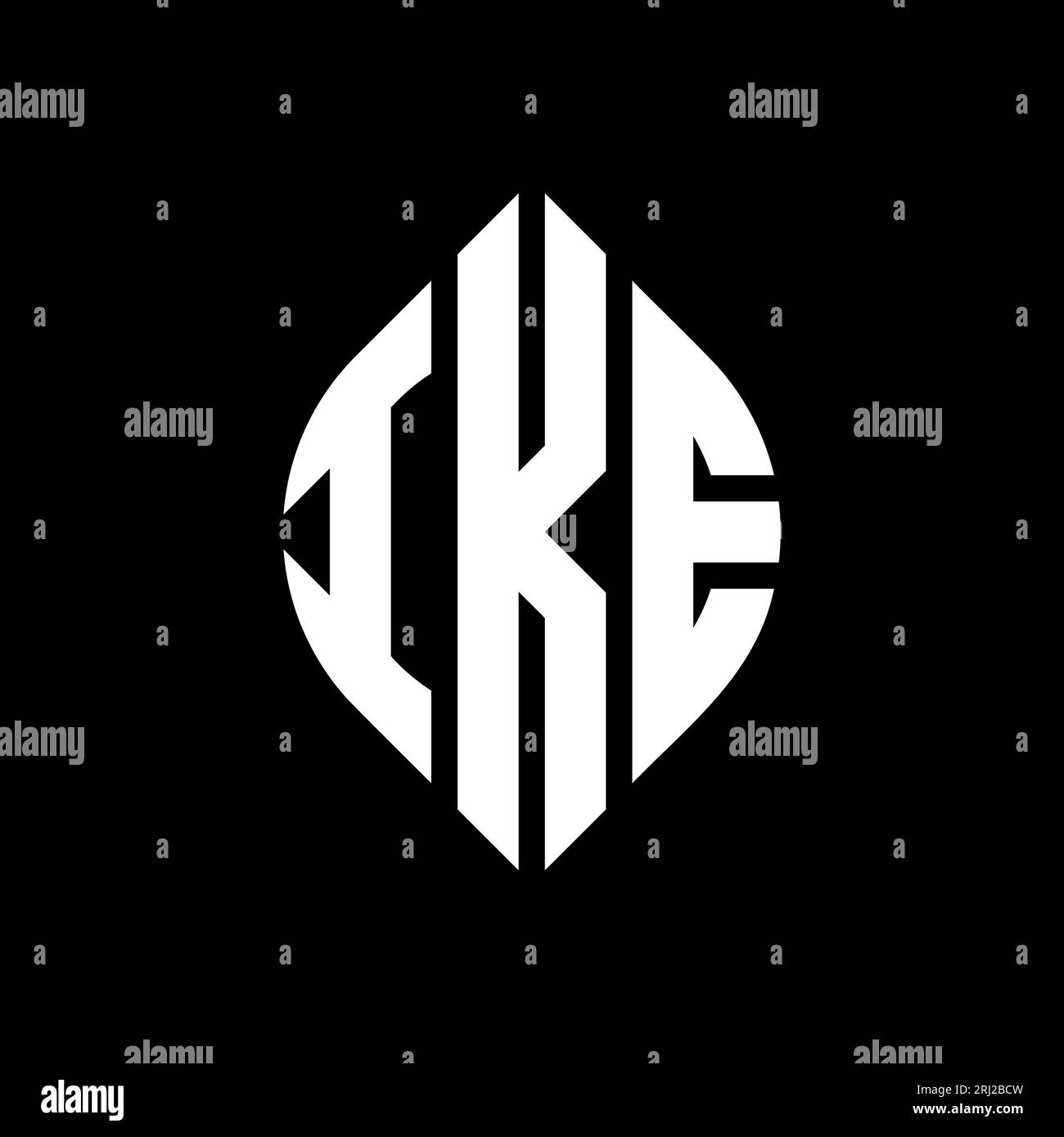 IKE circle letter logo design with circle and ellipse shape. IKE ...