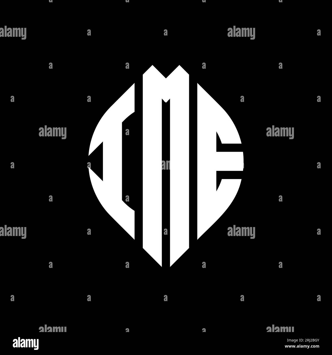 IME circle letter logo design with circle and ellipse shape. IME ...