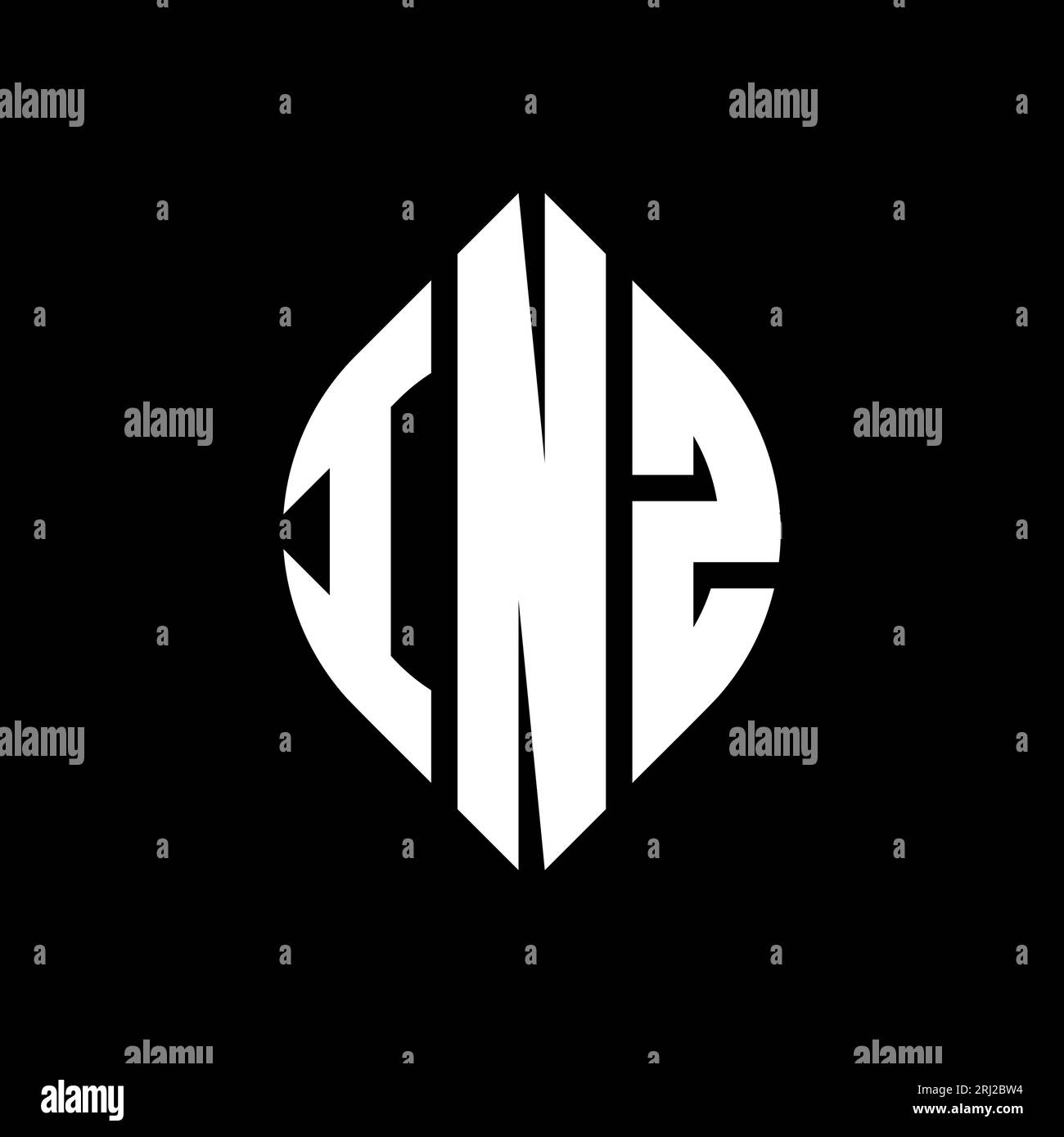INZ circle letter logo design with circle and ellipse shape. INZ ...