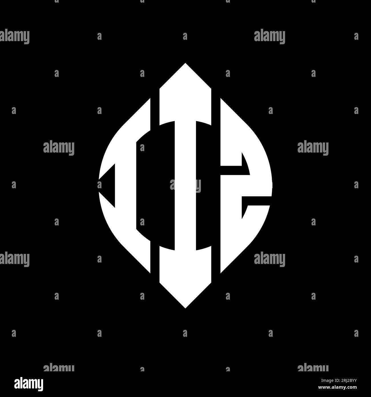 IIZ circle letter logo design with circle and ellipse shape. IIZ ...