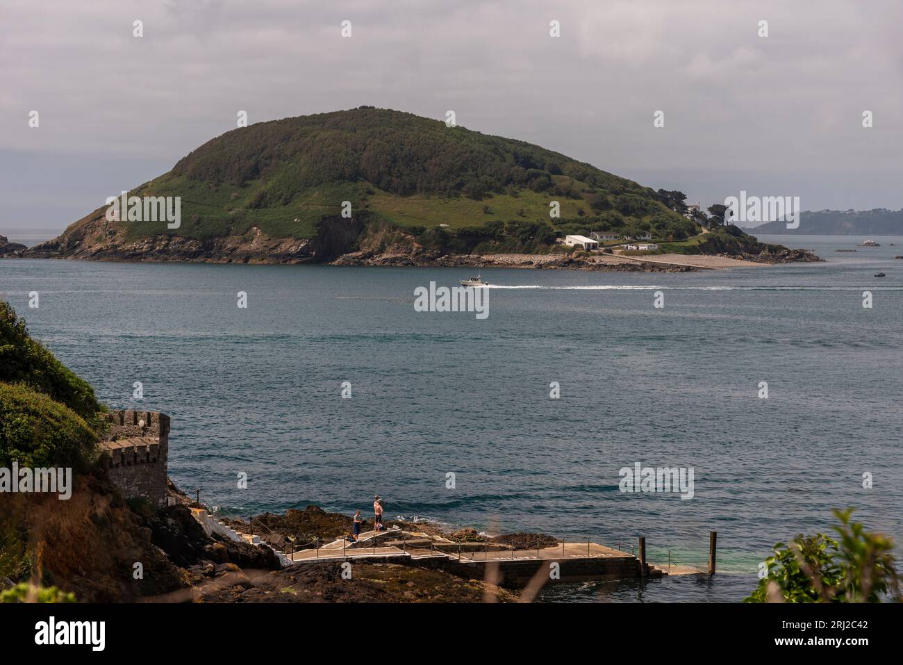 Herm, Channel Islands. 11 June 2023. A view of Jethou Island from the ...